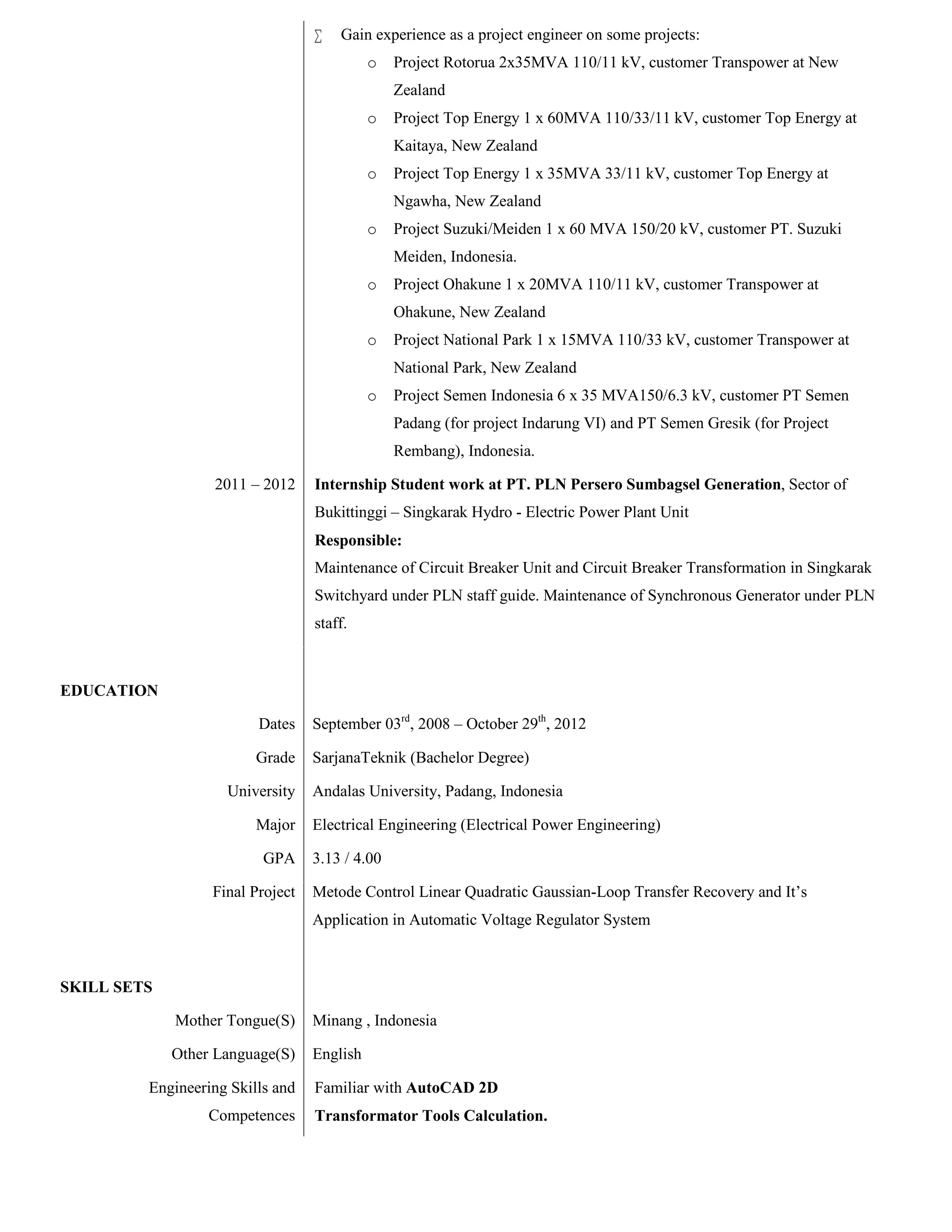 CV Eko Agus Tavala | PDF