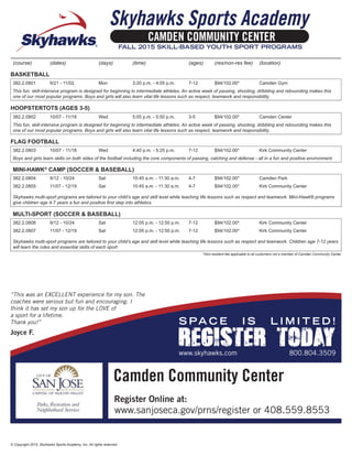 Camden Community Center Flyer | PDF | Soccer | Sports