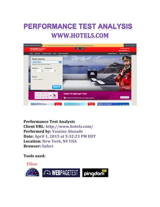 Performance Test Analysis- Hotels | PDF