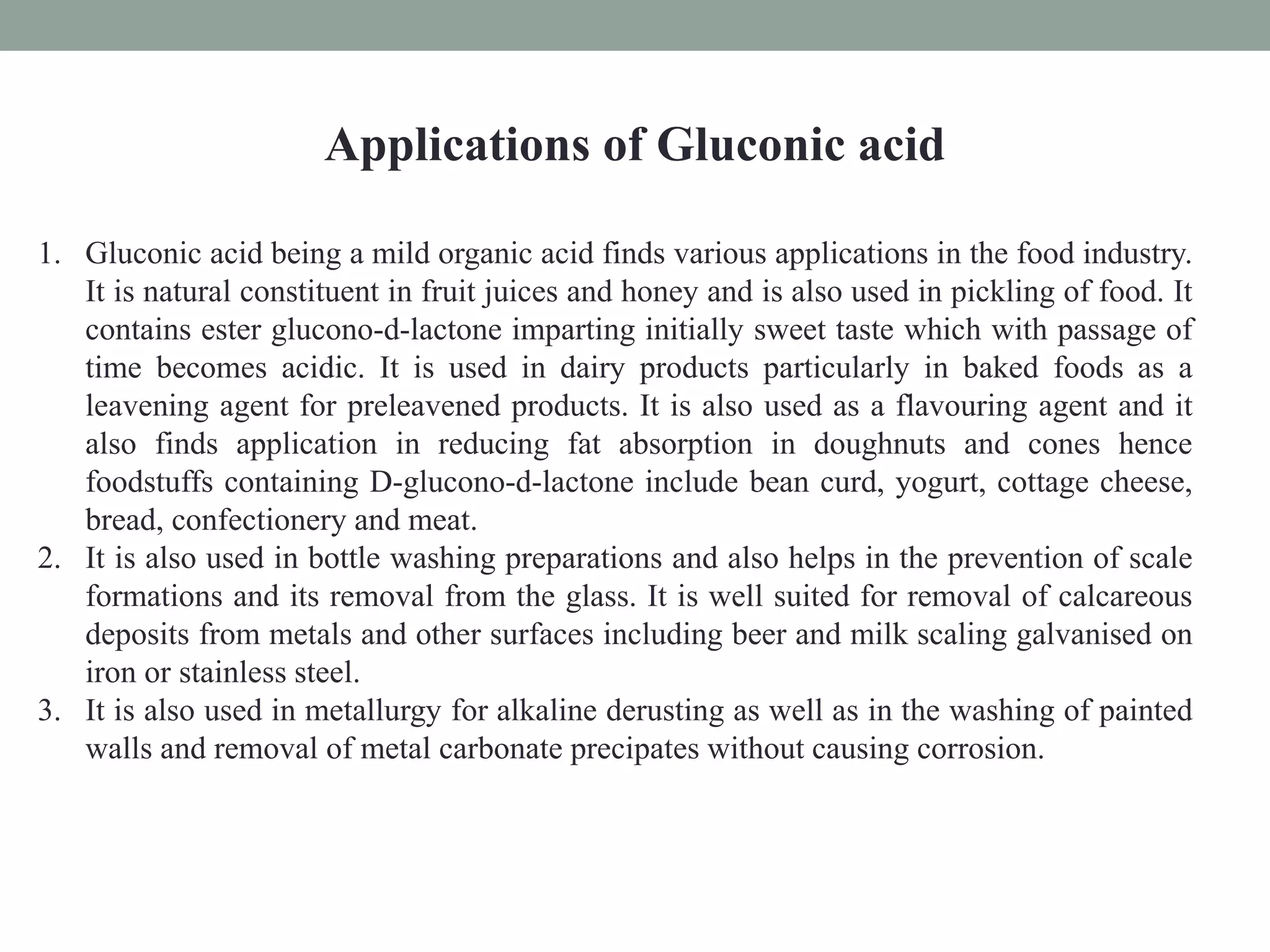 Gluconic Acid: Production and Market | PPTX