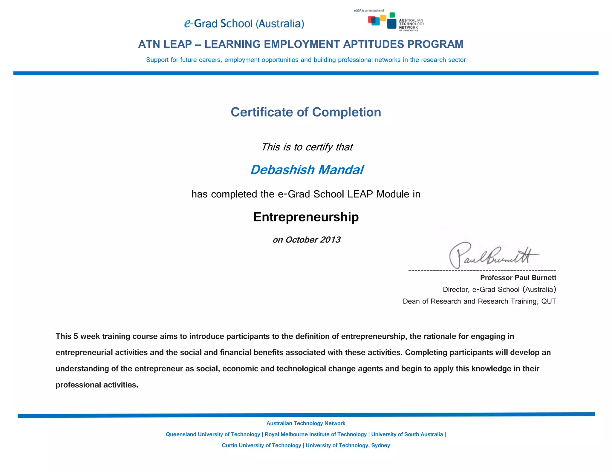 entrepreneurship certificate | PDF