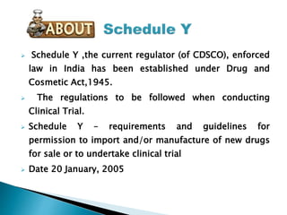 schedule y of drugs and cosmetic acts | PPTX