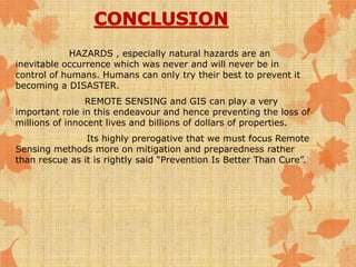 Remote sensing in Disaster management | PPTX