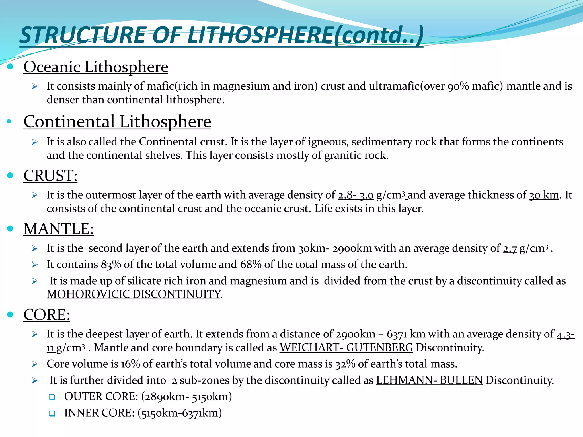 structure and composition of lithosphere | PPTX