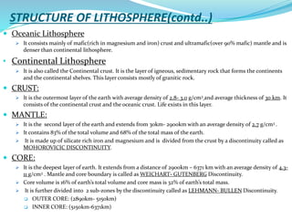 structure and composition of lithosphere | PPTX