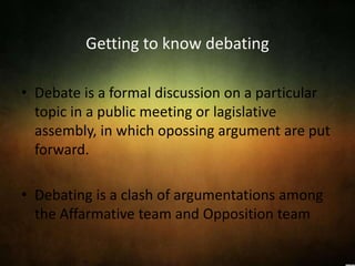 how to be a good debator | PPT