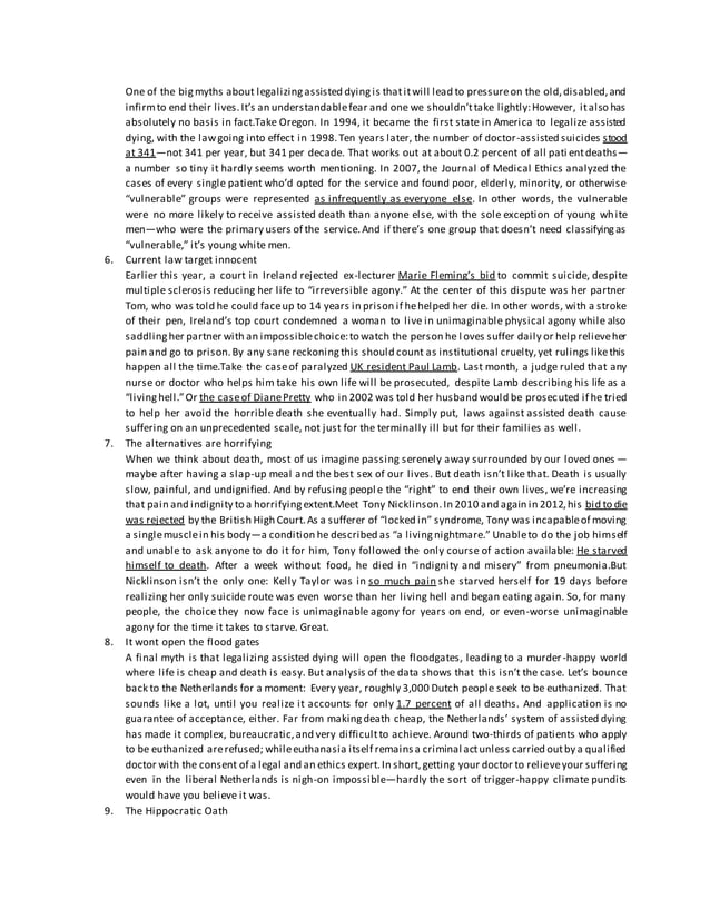 Debate - Pro Euthanasia | PDF