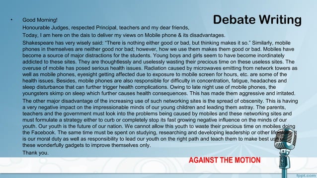 Debate Writing for Class XI & XII | PPT | Children\'s Health | Healthy ...
