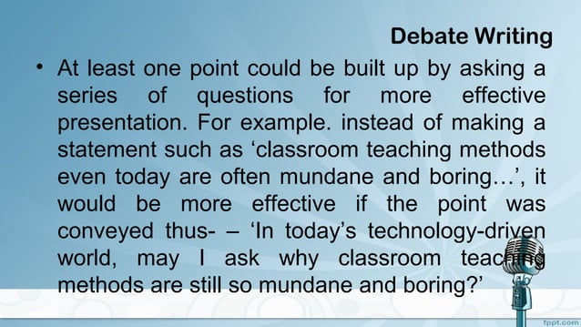 Debate Writing for Class XI & XII | PPT | Children\'s Health | Healthy ...