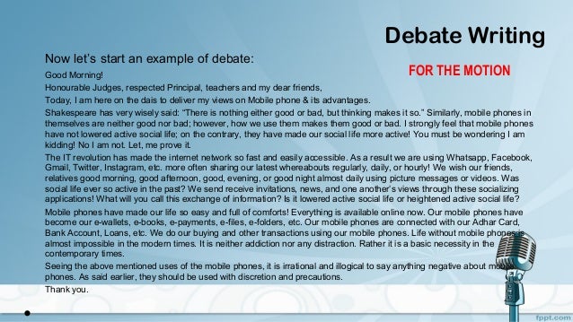 Debate Writing for Class XI & XII