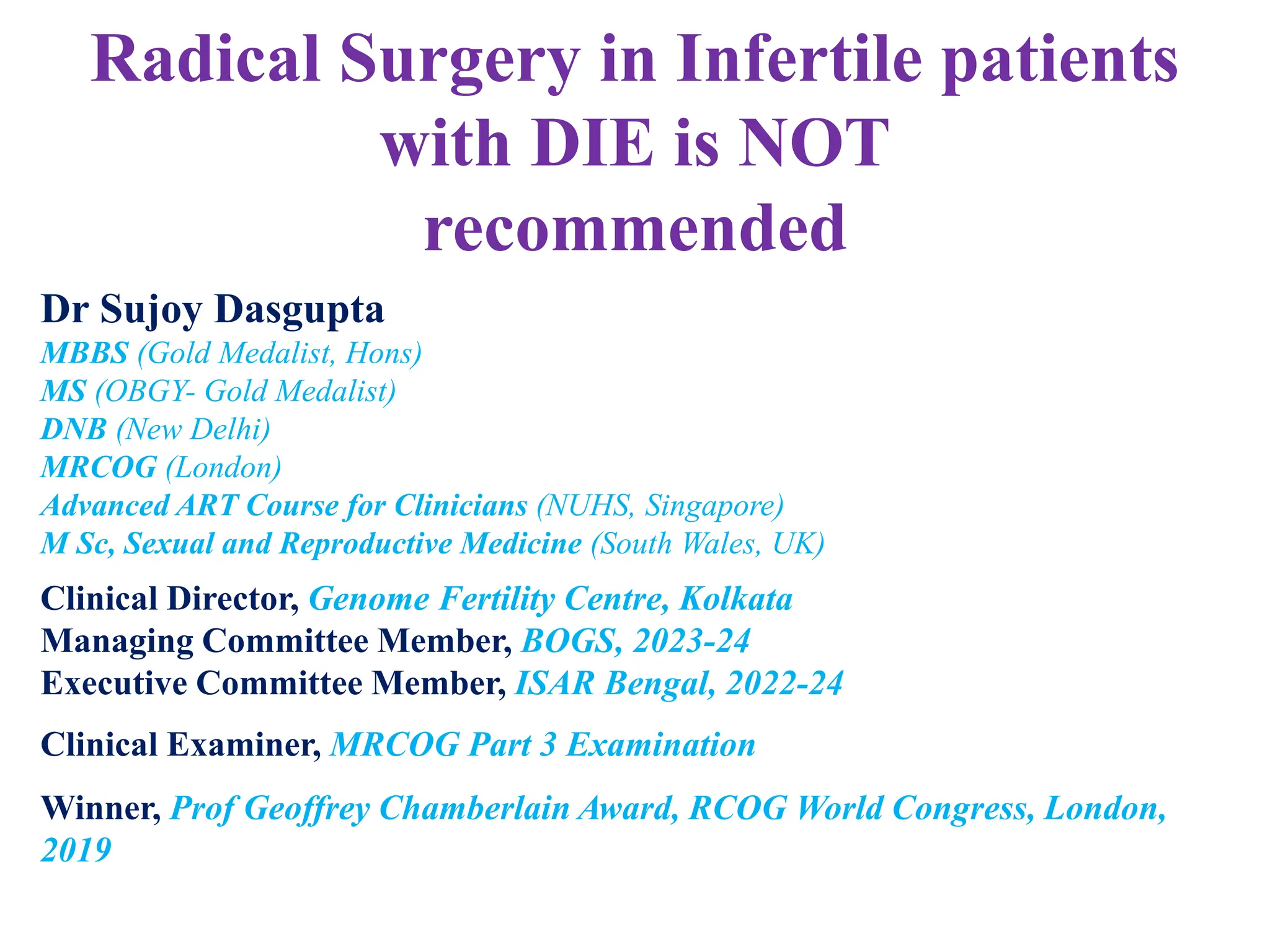 "Radical excision of DIE in subferile women with deep infiltrating ...