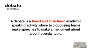 Debate Definition Slides (Up for Debate) | PPT