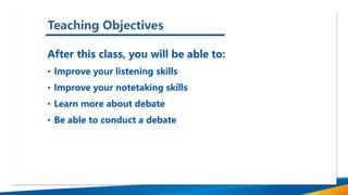 Debate Lesson for Different Roles and Styles | PPTX