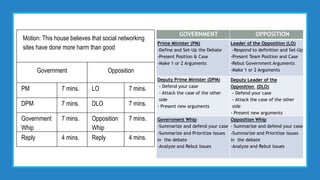 Debate formats-Asian Parliamentary procedure | PPTX