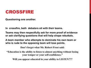 Debate notes and format w rubric | PPTX