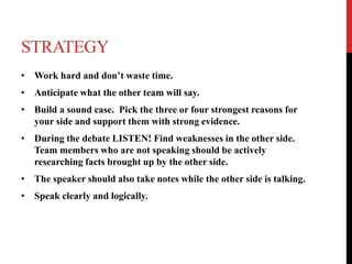 Debate notes and format w rubric | PPTX