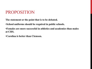 Debate notes and format w rubric | PPTX