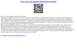 Debate Over School Uniforms | PPT