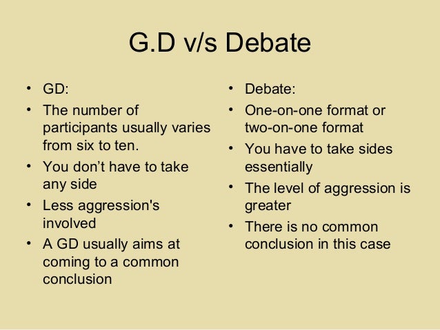 Debates and g