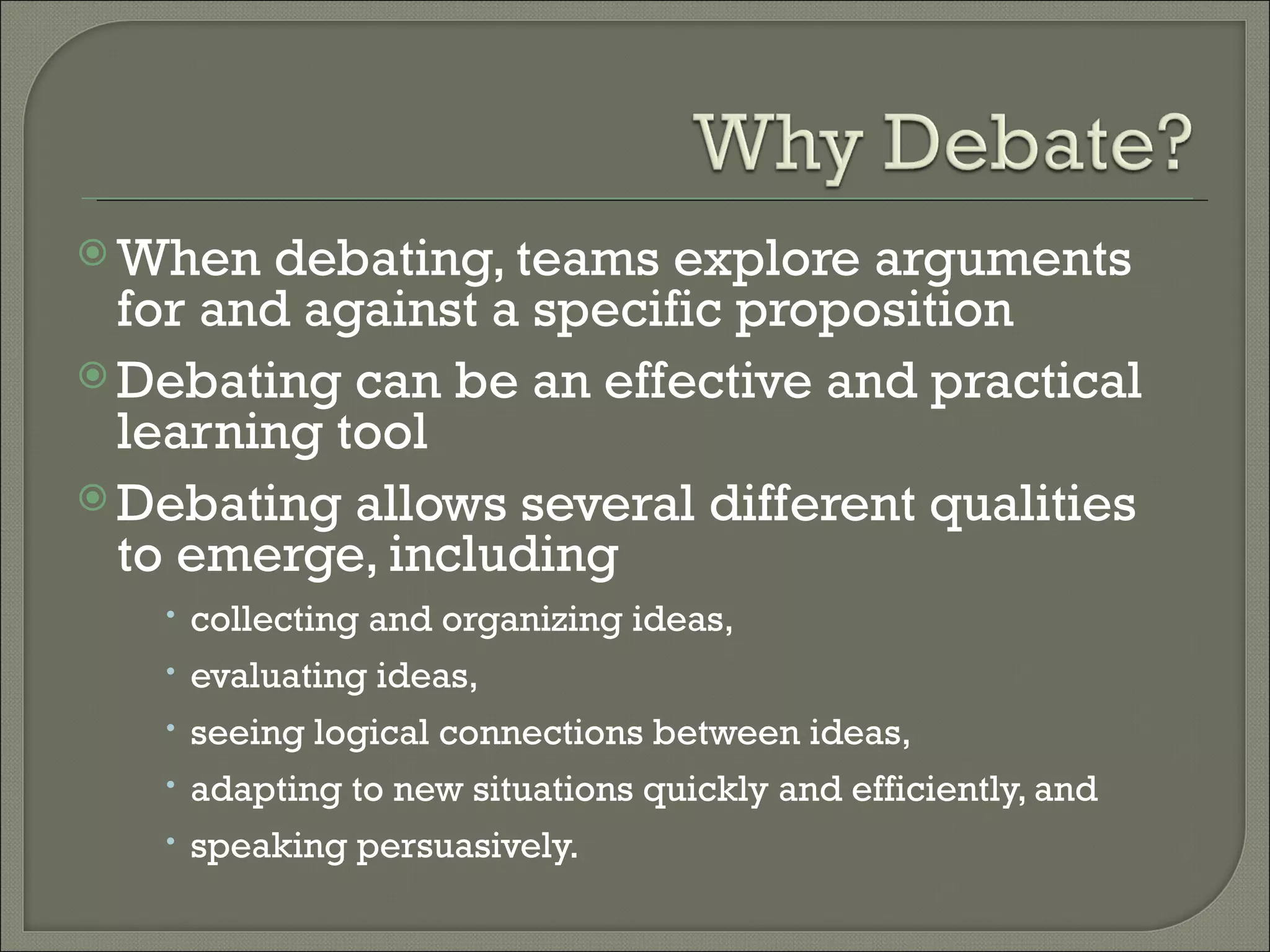 Presentation on Debate | PPT