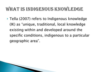 Debates Around Indigenous Knowledge And Intellectual Property | PPT