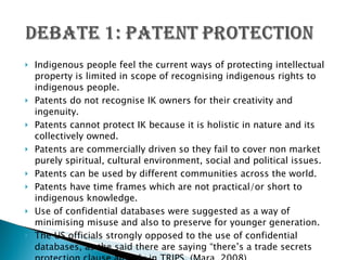 Debates Around Indigenous Knowledge And Intellectual Property | PPT