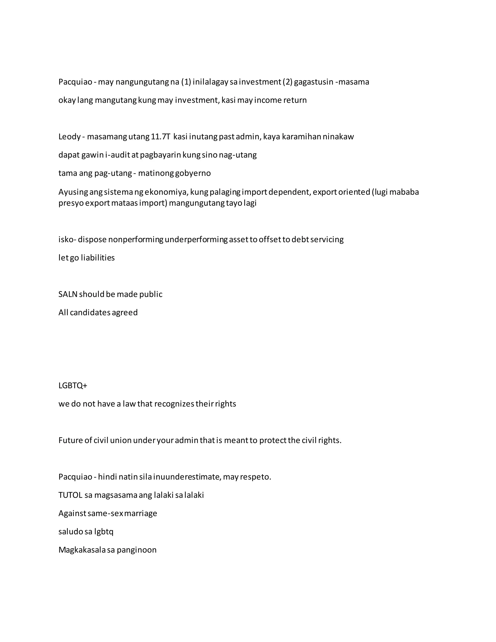 Debate summary.docx | Business | Business and Finance