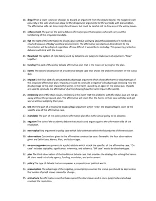Debate vocabulary | PDF | Political Issues & policy | Politics