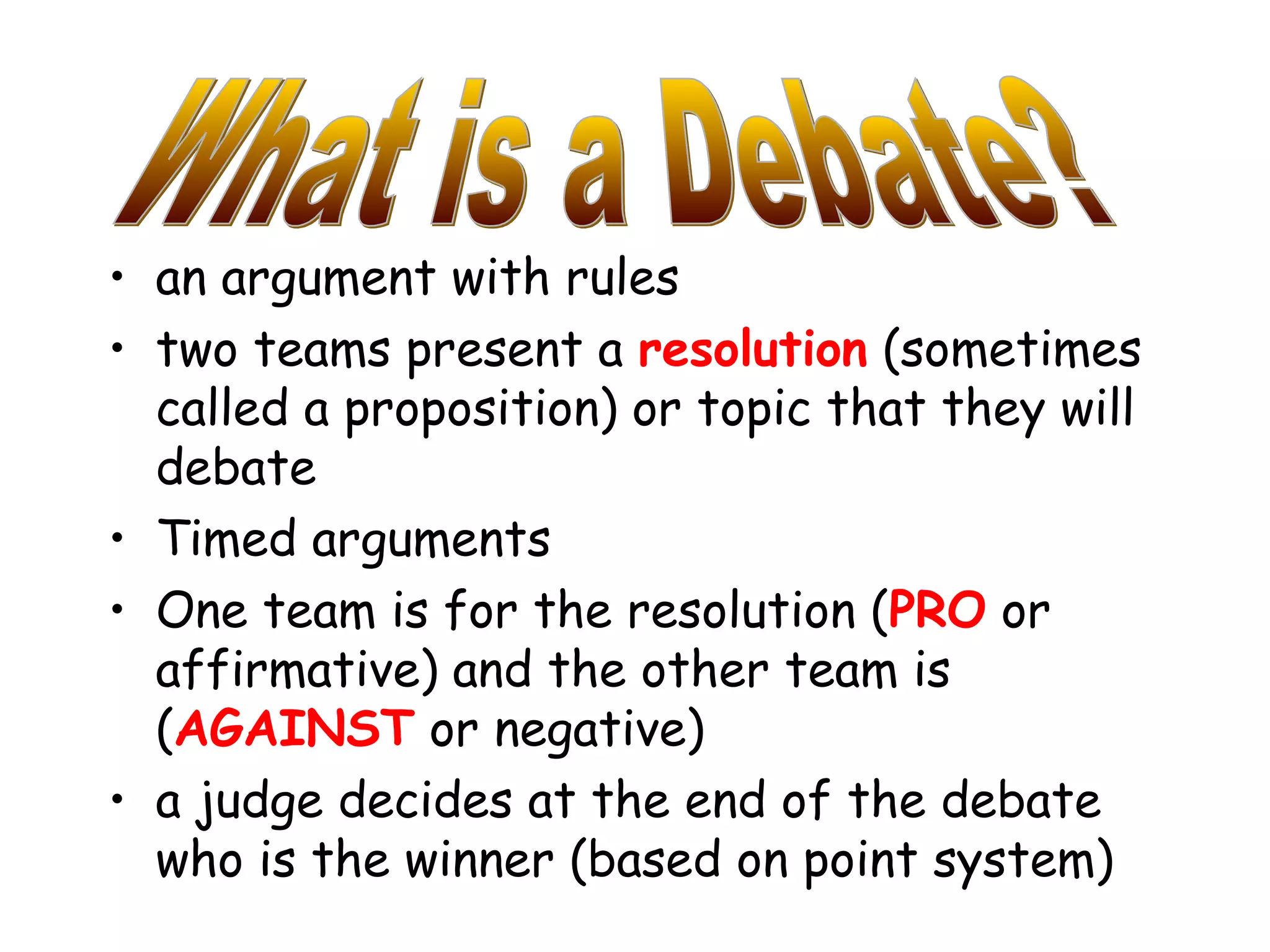 Debating dos and donts | PPT