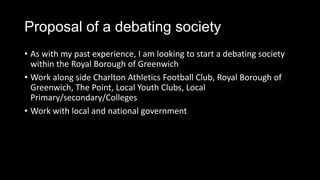 Debating society proposal | PPTX