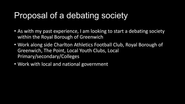 Debating society proposal | PPTX