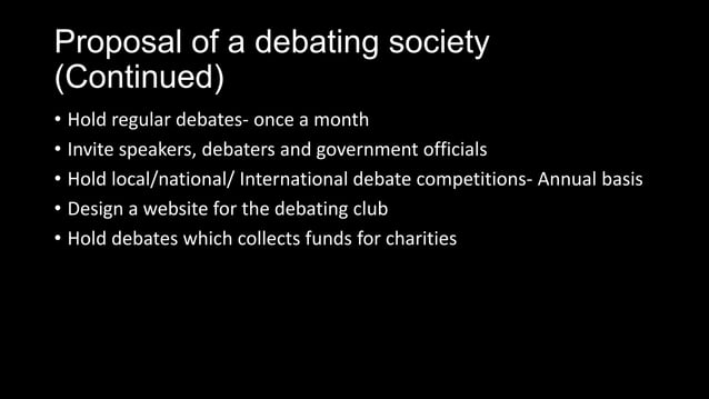 Debating society proposal | PPTX