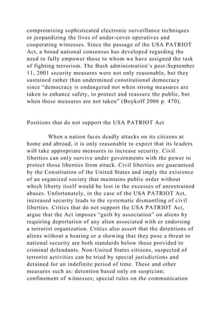 Debating the USA PATRIOT ActDonna L. Point[1]Introduct.docx
