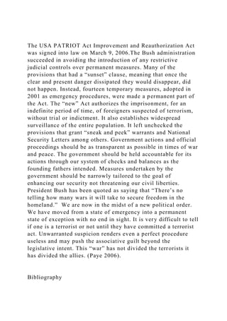 Debating the USA PATRIOT ActDonna L. Point[1]Introduct.docx