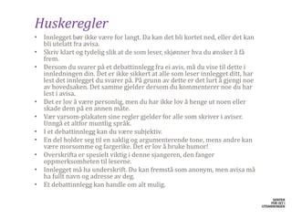 Debatt norsk 7. trinn sammensatt tekst | PPT