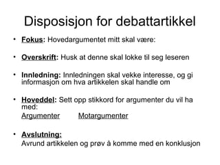 Debattartikkel | PPT
