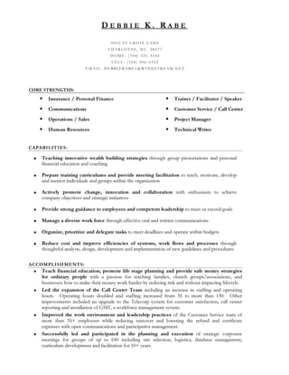 Debbie Rabe Resume 10.20.10