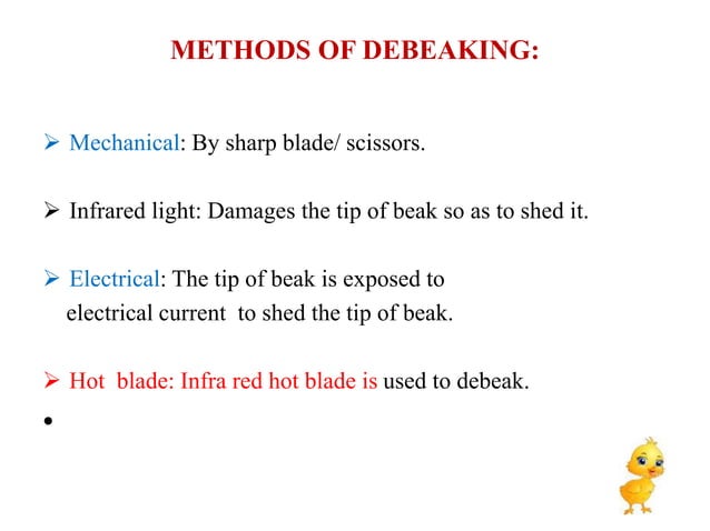 Debeaking in chicken,live stock production management.pptx | Birds | Pets