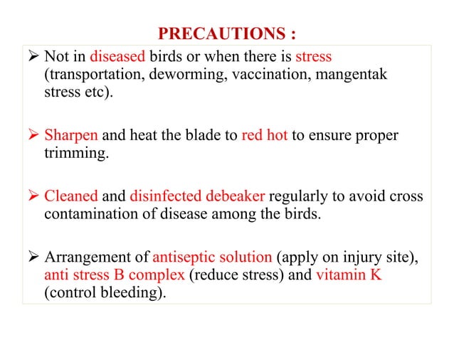 Debeaking in chicken,live stock production management.pptx | Birds | Pets