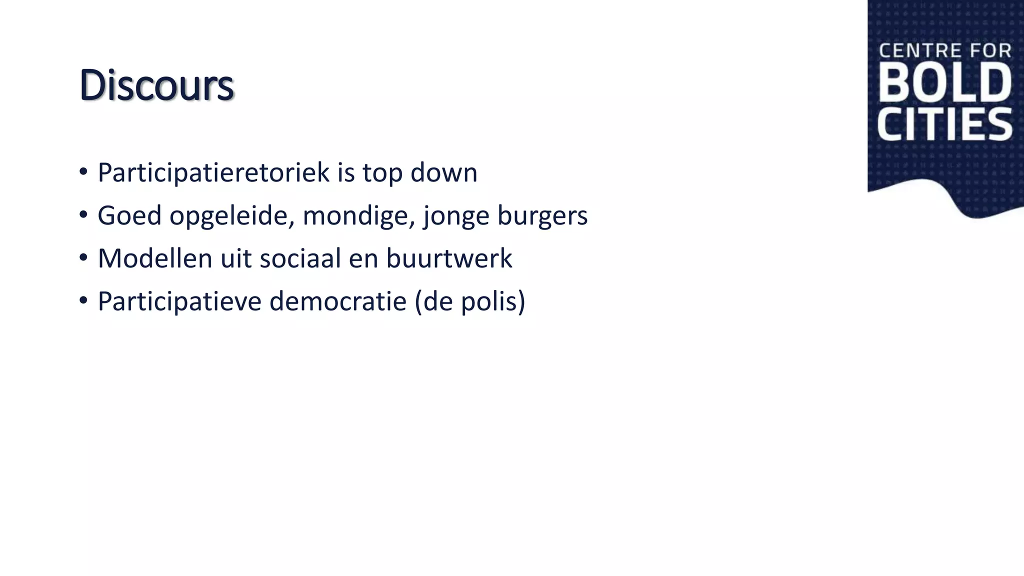 From Smart tpo Shared City: democratische ontwerpopgave | PPT