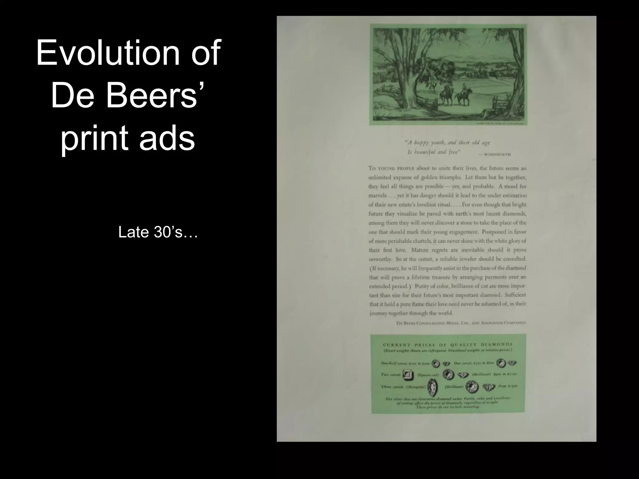 De Beers "Diamond Is Forever" ad campaign | PPT