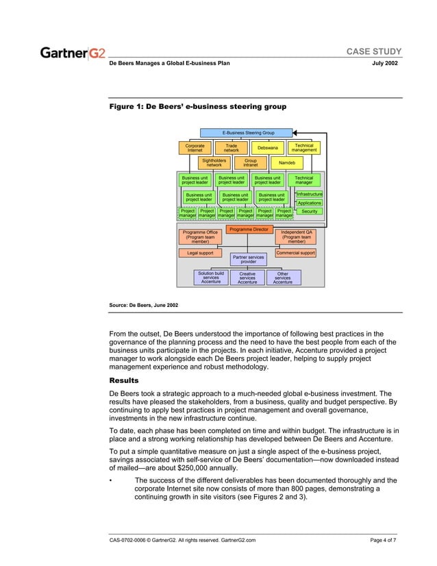 De Beers Gartner e business case study | PDF
