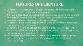 DEBENTURE pptx ll Types of debentures/ Introduction to debentures | PPT