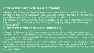DEBENTURE pptx ll Types of debentures/ Introduction to debentures | PPT