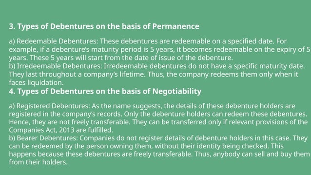 DEBENTURE pptx ll Types of debentures/ Introduction to debentures | PPT