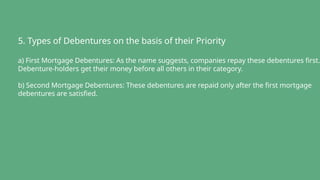 DEBENTURE pptx ll Types of debentures/ Introduction to debentures | PPT