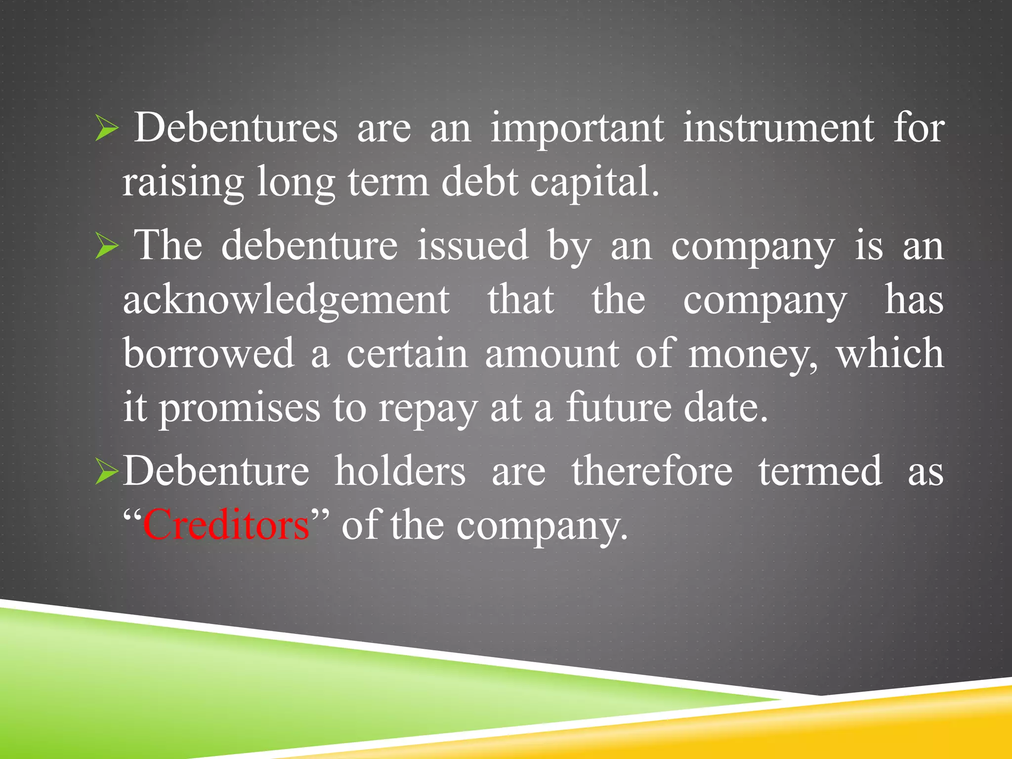 Debentures | PPTX