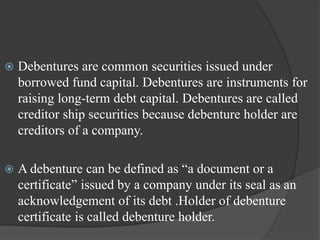 Debentures | PPTX