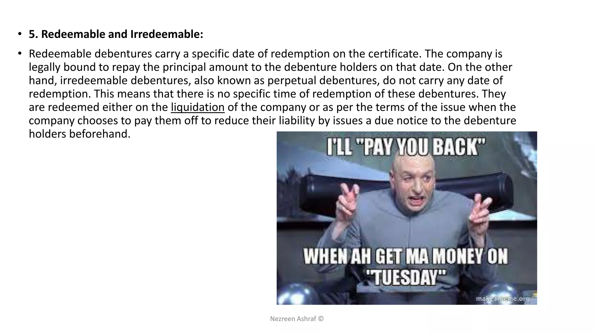 Debentures- Types, Advantages and Disadvantages | PPTX