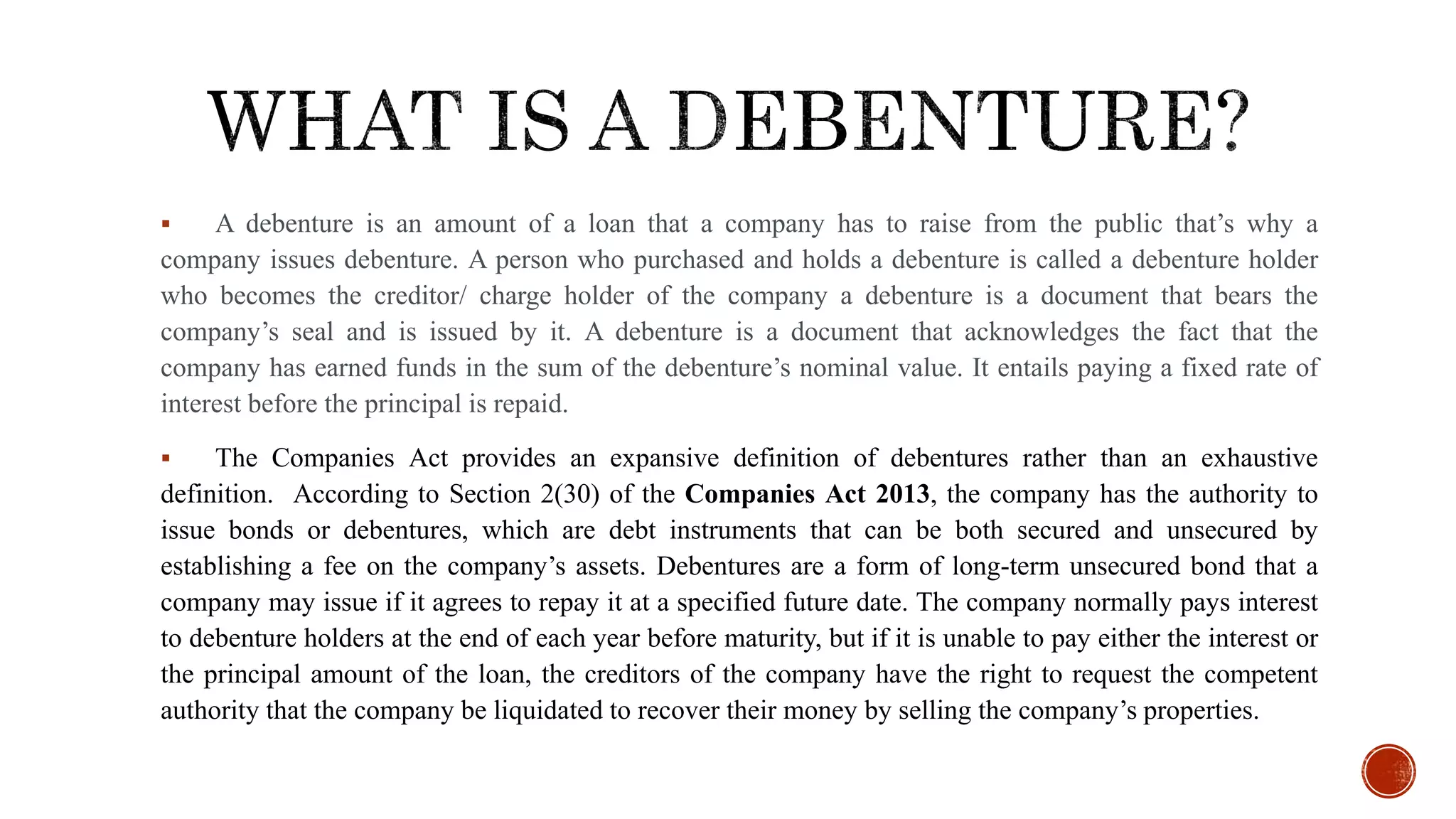 Debentures | PPTX